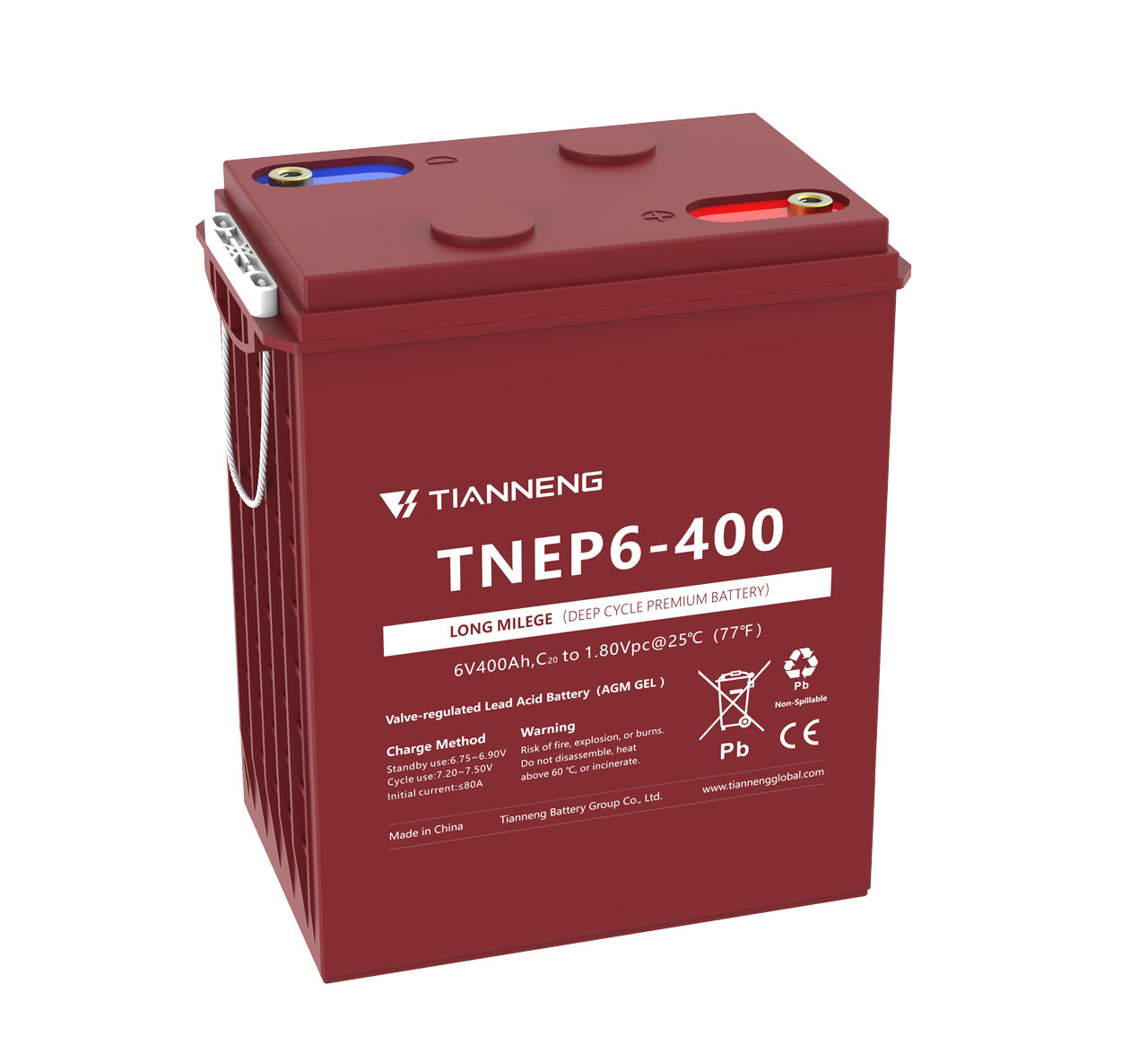 Tianneng แบตตะกั่ว สกู๊ตเตอร์ไฟฟ้า AGM GEL 6V400Ah – Solar Thai